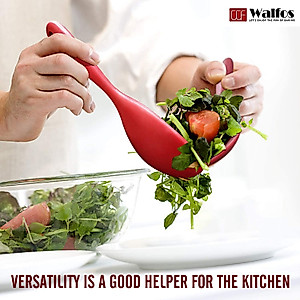 Walfos Silicone Rice Paddle Set of 2 - Non Stick Rice Spoon, Heat Resistant to 446°F, Strong Steel Core, Perfect for Rice/Mashed Potato, Food Grade, BPA Free and Dishwasher Safe