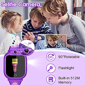 PROGRACE Kids Watch Girls Gift - Kids Watch Toddler Watch with Games 90° Rotatable Camera Music Alarm Pedometer Calculator Touch Screen Digital Wrist Watch Gifts for 4-12 Years Old