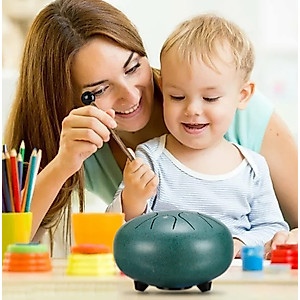 Steel Tongue Drum for Beginner, LEKATO 6 Inch 8 Notes Steel Hanpan Drum Percussion Christmas Birthday Gift, C Key,with Song Book, Drum Mallets