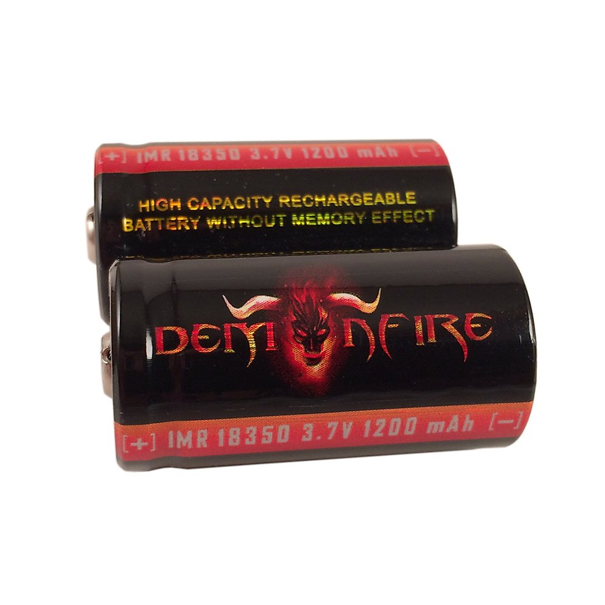 Demonfire IMR 18350 1200mAh 3.7V High Drain LiMn Rechargeable Battery with Button Top (2 Pieces)