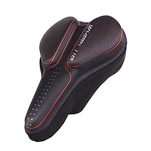 Gel Bike Seat Cover Soft Bicycle Saddle Pad Breathable Cushion Cover Gel Seat for Mountain Road Bike Exercise Bike Outdoor Cycling Yellow (Color-red)