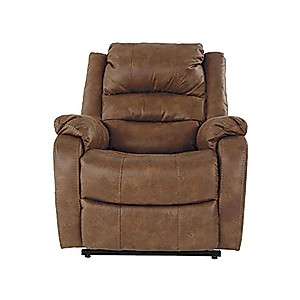 Signature Design by Ashley Yandel Faux Leather Electric Power Lift Recliner for Elderly, Brown