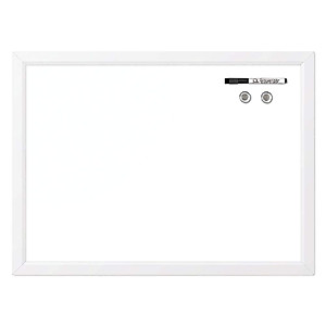 Quartet Magnetic Whiteboard, 17" x 23" Small White Board for Wall, Dry Erase Board for Kids, Perfect for Home Office & Home School Supplies, Dry Erase Marker, Magnets, White Frame (MDW1723W-AZS)