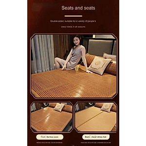 Bamboo Sleeping Mat, Sleeping Mat, Breathable Folding Bed Double-Sided Bamboo Mat, Bedding for Home School Dormitory(1.35m)