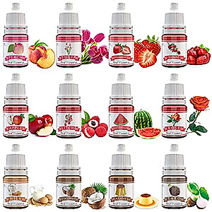 Food Flavoring Oil - 24 Pack Concentrated Flavor Oil for Baking, Cooking, Cosmetics - Liquid Lip Gloss Flavoring Oil Extract for Lip Balm, Drinks, Soap Making - Water & Oil Soluble - .2 Fl Oz Bottles