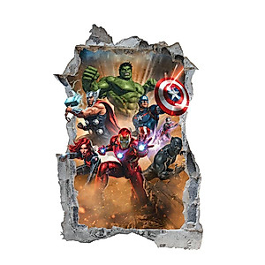 CATCOQ Superhero Wall Stickers Avengers DIY Removable Wall Decals Stickers Decor for Boys Girls Bedroom Living Room Nursery Playroom (23.6x35.4 inches)