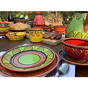 Cactus Canyon Ceramics Spanish Terracotta Deep Serving Dish, Blue