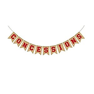 Baseball Theme Concessions Banner Burlap Bunting Banner Garland for Sports Party Decoration -#1
