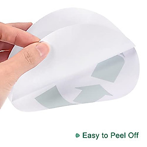 MECCANIXITY Recycle Sticker Bin Labels 5 Inch Recycling Vinyl for Stainless Steel/Plastic Trash Can, Home Office Indoor Use, White Pack of 6