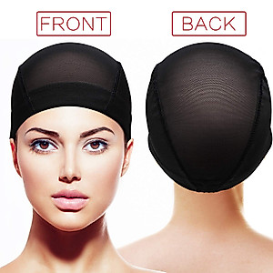 Tatuo 5 Pack Dome Caps Stretchable Spandex Wig Caps for Men Women(Clear Blank)