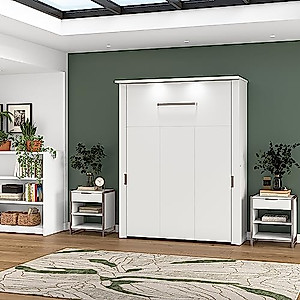 Bestar Lumina Queen Murphy Bed, Sleeping Arrangement for Multipurpose Room, White