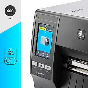 ZEBRA ZT411 600 dpi Thermal Transfer Industrial Barcode Label Printer, 4 IPS, 4-inch Print Width - Ethernet, Bluetooth, Serial, USB Connectivity, Monochrome - JTTANDS