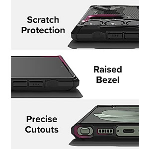 Ringke Fusion-X [Military Design] Compatible with Samsung Galaxy S23 Ultra 5G Case, Camouflage Hard Back Heavy Duty Shockproof Advanced Protective Bumper Cover - Camo Black