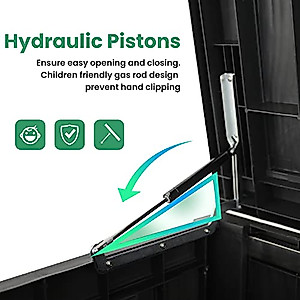 Large 120 Gallons Weather Resistant Outdoor Deck Box Lockable Patio Storage Box Outside Cushion Organization Storage Bench for Patio Cushions, Garden Tools and Pool Toys - Black. Free Patio Cover Included