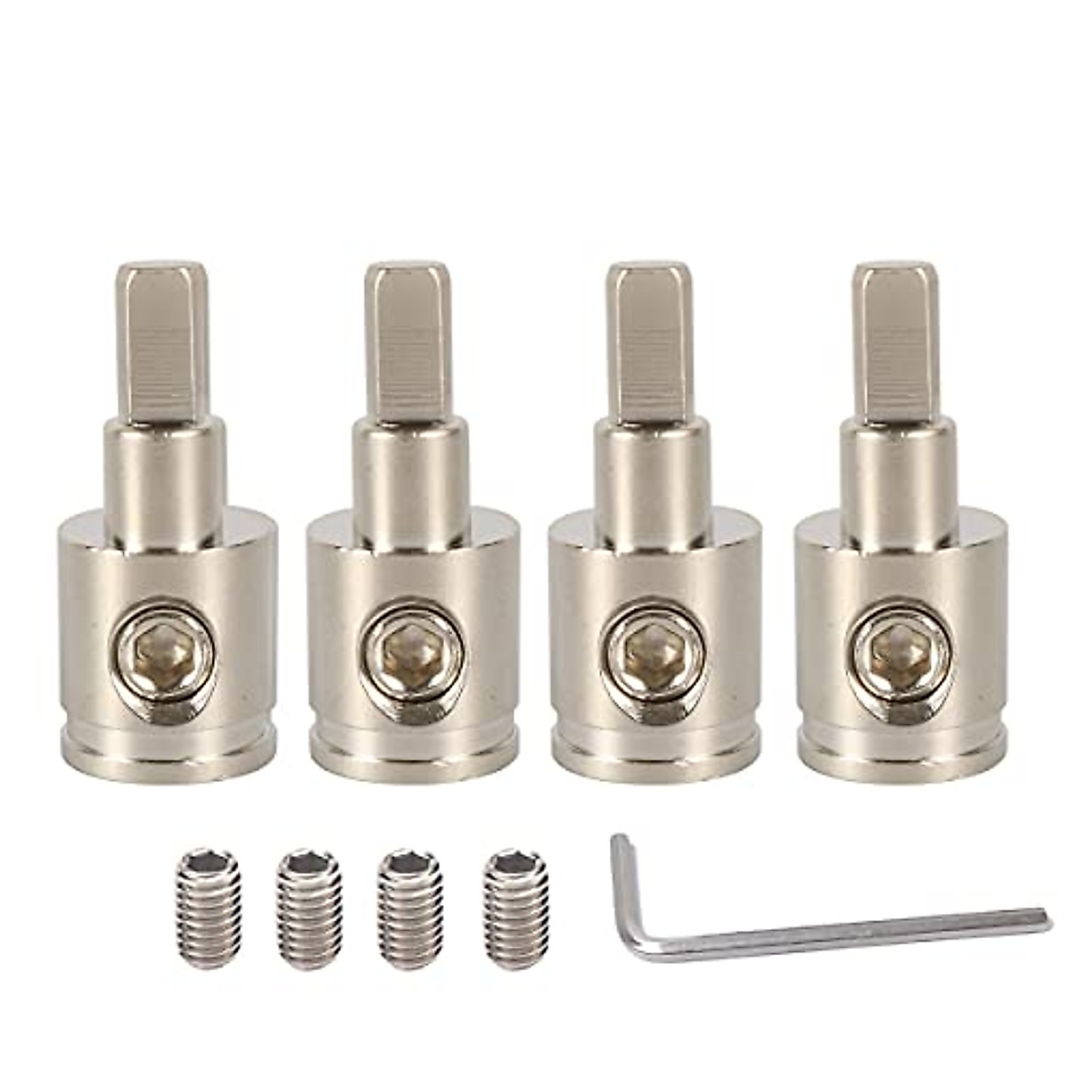 Amp Input Reducer 0 Gauge to 4 Gauge Wire Reducer Power/Ground GA adapters Nickel Plated Brass 4PCS