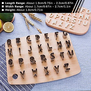 SITAKE 37 Pcs Mini Alphabet and Number Cookie Cutters Set With Storage Case, Stainless Steel Small Mold Tools for Fondant Biscuit, Cake, Fruit, Vegetables, Dough