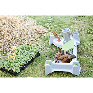The Burro Buddy, USA Made Lawn/Garden Tray for All 4-6 cu. ft. wheelbarrows. Holds rake, Shovel, Short Handle Tools, Drinks & Water Tight Storage for Phone. Wheelbarrow not Included. Great Gift!