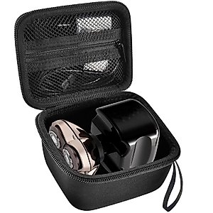 ANKHOH Case Compatible with Skull Shaver Electric Pitbull Pro Razor, Hard Travel Rotary Men Head Shavers Beard Trimmer Storage Bag with Zipper Mesh Pocket for Mustache Grooming Kit,Black-Only Box