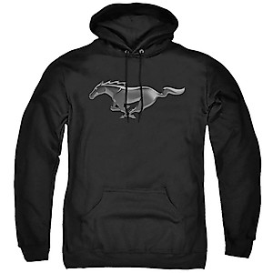 Trevco Ford Mustang Modern Mustang Unisex Adult Pull-over Hoodie for Men and Women, 4X-Large Black