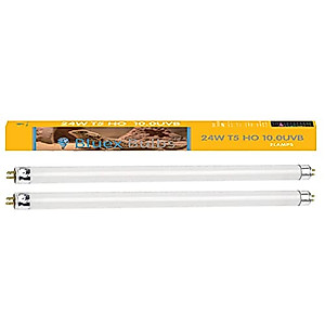 2 Pack 24W-Watt T5 HO Reptile Light Desert UVA UVB 10.0 Fluorescent Tube - 22" Terrarium Hood Light Suitable for Desert Reptile Lizards Bearded Dragons & Promotes Natural Behavior UVB Bulb (22Inch)