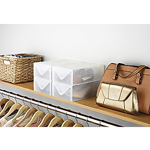 Whitmor Clear Vue Women's Shoe Box, Set of 4, White, 4 Count & Clear Vue Men's Shoe Box Set of 3