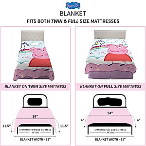Franco Kids Bedding Super Soft Plush Micro Raschel Blanket, 62 in x 90 in, Peppa Pig