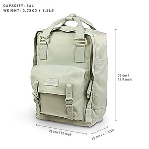 Doughnut Macaroon Nature Pale Series 16L Travel School Ladies College Girls Lightweight Commuter Casual Daypacks Bag Backpack (Lichen)