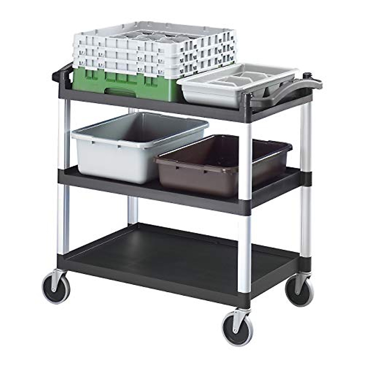 Cambro BC340KD-110 Black Knockdown Utility Cart Case of 1
