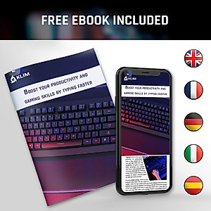 KLIM Light V2 Rechargeable Wireless Keyboard + New 2022 + Slim, Durable, Ergonomic + Backlit Wireless Gaming Keyboard for Laptop PC Mac PS4 PS5 Xbox One + Long-Lasting Built-in Battery (Renewed)