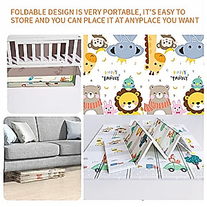 NuoPeng Foldable Baby Play Mat Crawling Mat Kids Folding Mat Large XPE Foam Portable Lightweight Waterproof Double Side Indoor or Outdoor Using Non Toxic for Babies, Infants, Toddlers