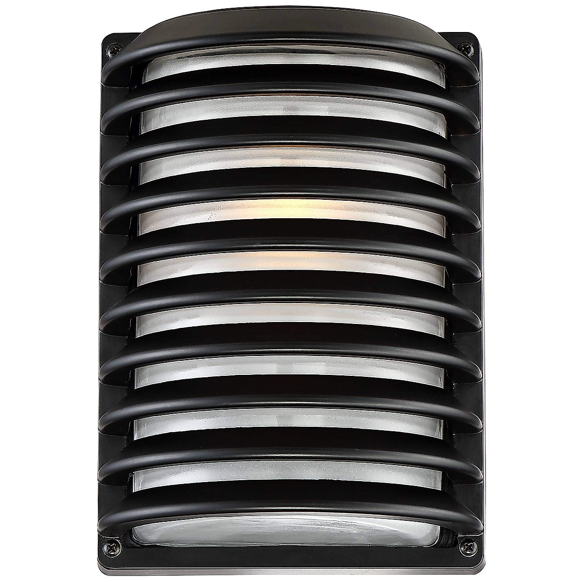 John Timberland Black Grid Modern Industrial Outdoor Wall Light Fixture 10" Frosted Glass Shade for Exterior Barn Deck House Porch Yard Patio Outside Garage Front Door Garden Home Roof Lawn