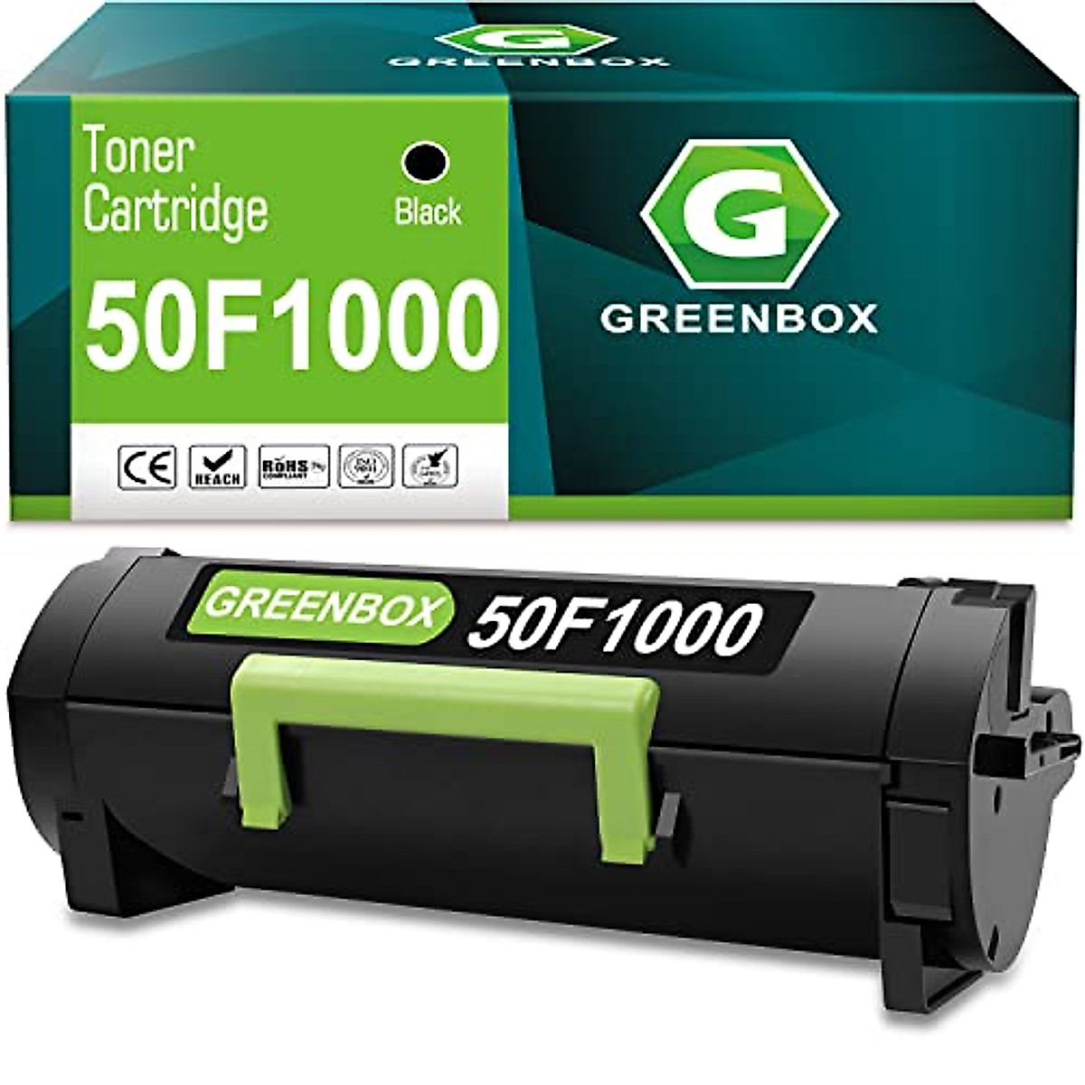 GREENBOX Remanufactured 501 50F1000 High-Yield Toner Cartridge Replacement for Lexmark 501 50F1000 50F000G 500G for MS610dn MS510dn MS415dn MS610de MS310d MS312dn Printers (1,500 Pages, 1 Black)