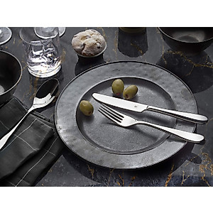 DANIALLI 45-Piece Silverware Set for 8 with Hostess Serving Utensils - 18/10 Stainless Steel, Modern Fidenza Flatware, Mirror-Polished, Dishwasher Safe (45-Piece Dining Set with 5-Piece Serving Set)