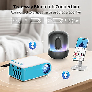 Mini Projector, Nasin Video Projector 1080P Supported Portable Outdoor Movie Projector Home Theater Projector Compatible with TV Stick/iOS/Android Phone/Laptop, HDMI/USB