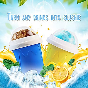 NUFR Slushie Maker Cup, Magic Quick Frozen Smoothies Cup Cooling Cup Double Layer Squeeze Cup Slushy Maker Cup, Homemade Milk Shake Ice Cream Maker DIY it for Children and Family