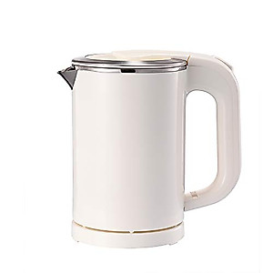 BonNoces Portable Electric Kettle - 0.5L Small Stainless Steel Travel Kettle - Quiet Fast Boil & Cool Touch - Perfect for Traveling Boiling Water, Coffee, Tea (White)