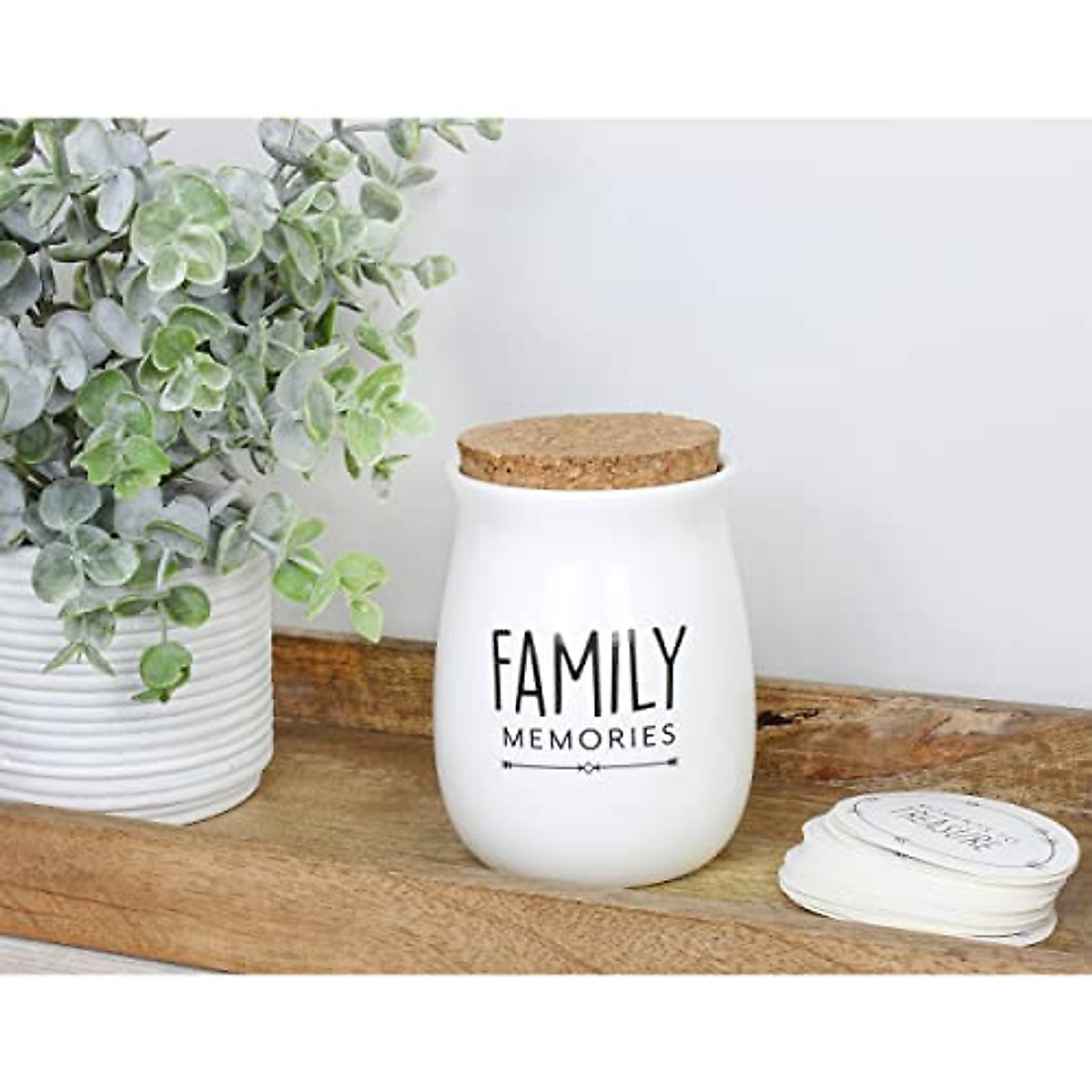 Darware Family Memories Ceramic Jar, Keepsake Gift with 50 Write-On Tickets