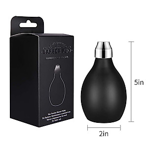PRO BARBER Powder Barber Spray Bottle, Empty Powder Blower, 3.38oz/100ml Refillable Hair Fiber Applicator Use for Dry Shampoo - Black