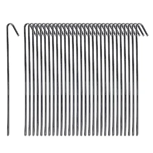 Pinnacle Mercantile 30 Pack Tent Stakes Metal Garden Edging Fence Hooks Pegs Christmas Decoration Stakes Made USA 9 inches Long