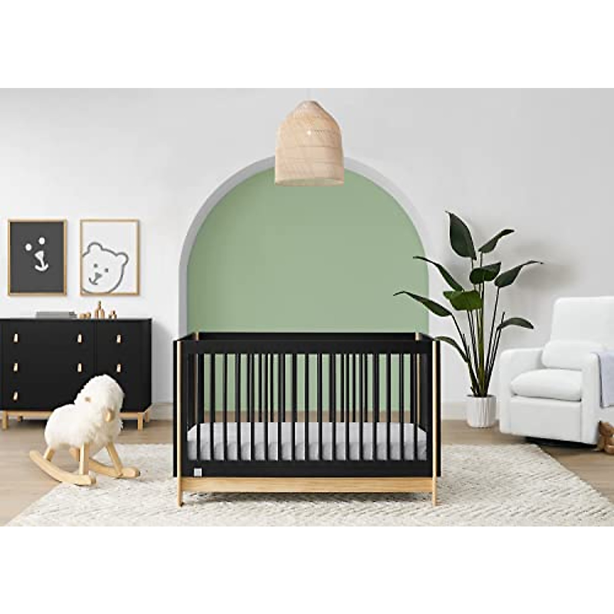 babyGap by Delta Children Tate 4-in-1 Convertible Crib - Greenguard Gold Certified, Ebony/Natural
