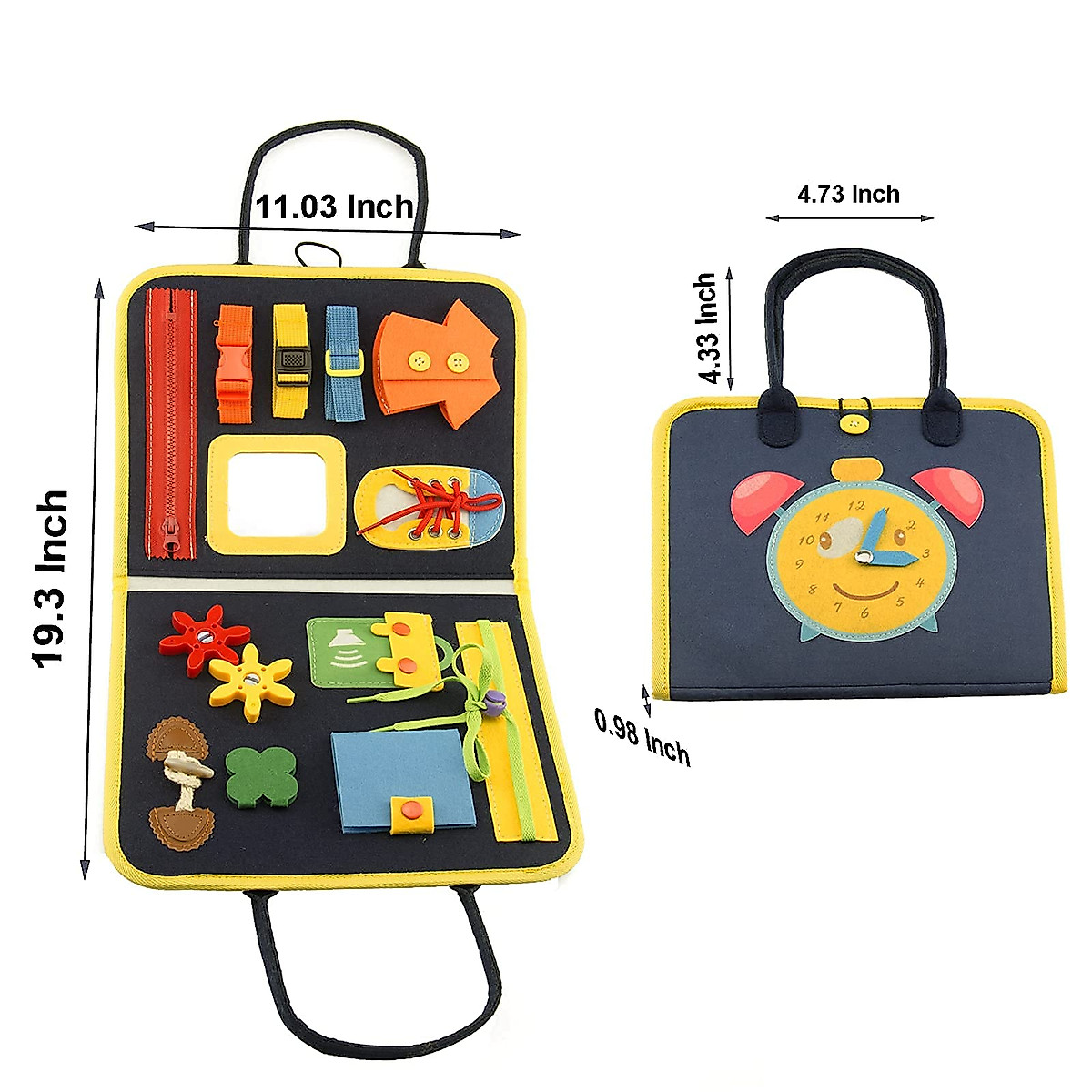 Yemmert Toddler Busy Board Toys,Montessori Busy Board Toy for 1 2 3 4 5 6 Year Old,Toddler Toys Age 1-2,Preschool Fine Motor Educational Travel Learning Toys for Toddlers 1-3