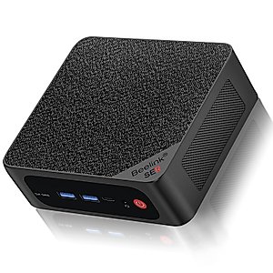 Beelink Mini PC SER5 MAX, AMD Ryzen 7 5800H(8C/16T,up to 4.4 GHz),Mini Computer 16GB DDR4 RAM 500GB M.2 SSD Graphics 8 core 2000 MHz Wifi6/BT5.2/HDMI+DP+Type-C,Support Three-Screen Display
