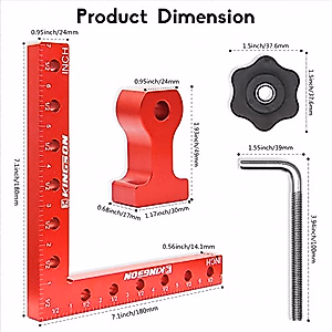 Kingson 90 Degree Positioning Squares Right Angle Clamps Corner Clamp, 7.1" x 7.1" Aluminum Alloy Woodworking Carpenter Tool for Box Cabinets Drawers Picture Flame (2Pack)