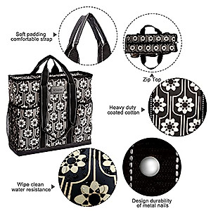 DEMOMENT Water Resistance Large Canvas Utility Tote Bag,Work Teacher Nurse Shoulder Women Bag (Sunflower)…