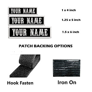 AI-NEEL 2 Pcs Custom Name Patch, Personalized Rocker Rider Motorcycle Biker Patches Tactical Vest Jacket Appliqued Velcro or Iron on Black One Size