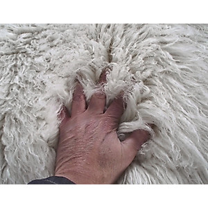 Stylish Super Thick Flokati Rugs. Long 3.5” Organic Wool Pile. Shaggy Natural Wool Area Rug. (3' x 5')
