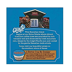 Kauai Coffee Coconut Caramel Crunch Medium Roast- Compatible with Keurig Pods K-Cup Brewers (1 Pack of 12 Single-Serve Cups)