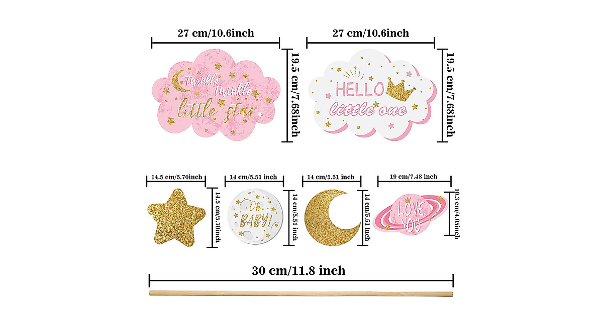 Twinkle Little Star Centerpiece Sticks for Parties