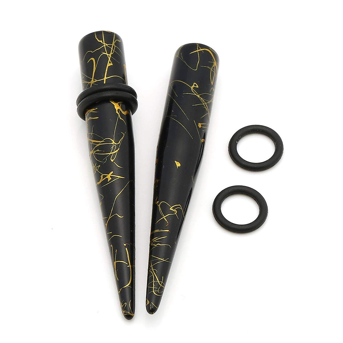 BOPREINA 28PCS Ear Stretching Kit Acrylic Tapers and Plugs O-Ring Gauges Expander Set Body Piercing Jewelry 14G-3/4