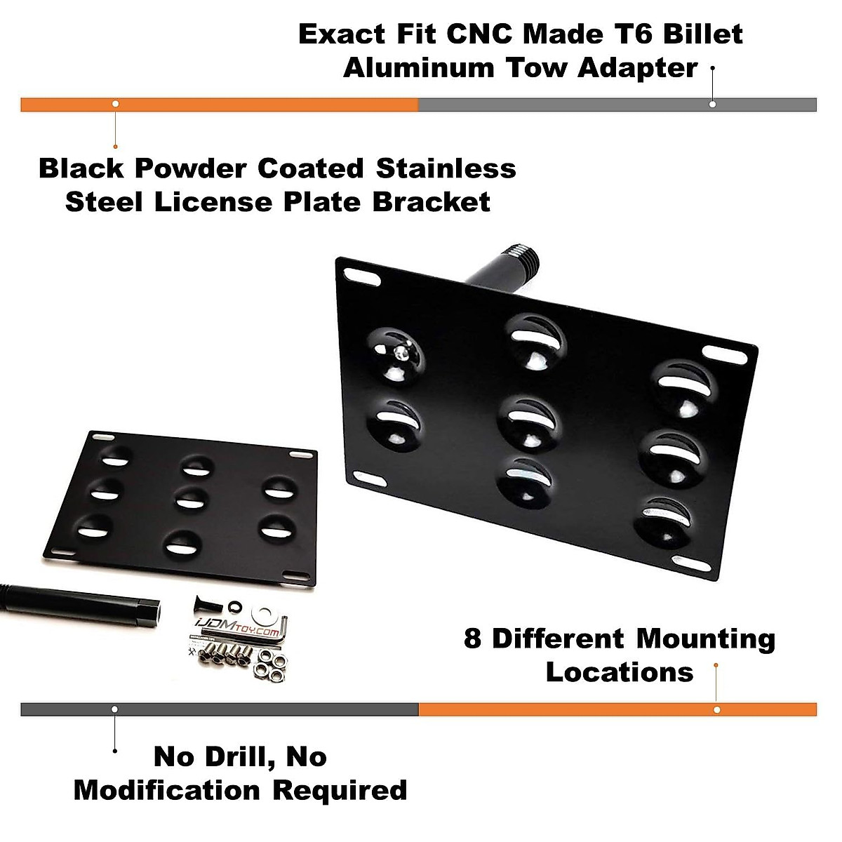 iJDMTOY Compatible with 2020-up Toyota Supra GR No Drill Front Bumper Tow Hook License Plate Mounting Bracket Adapter Kit